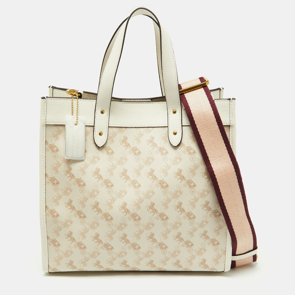 Coach | Bags | Coach Beige Horsecarriage Print Coated Canvas And ...